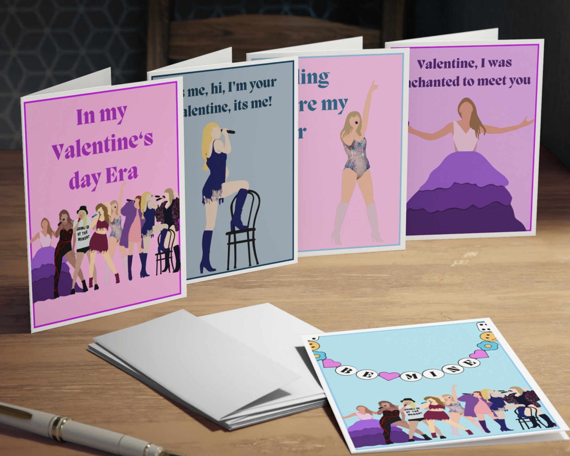 5 Taylor Swift Eras Tour Valentines Day Cards, Kids Valentine Cards ...