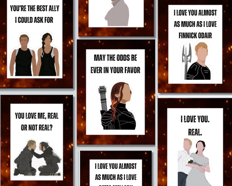 6 Hunger Games Movie Instant Download Printable Valentines Day Cards ...