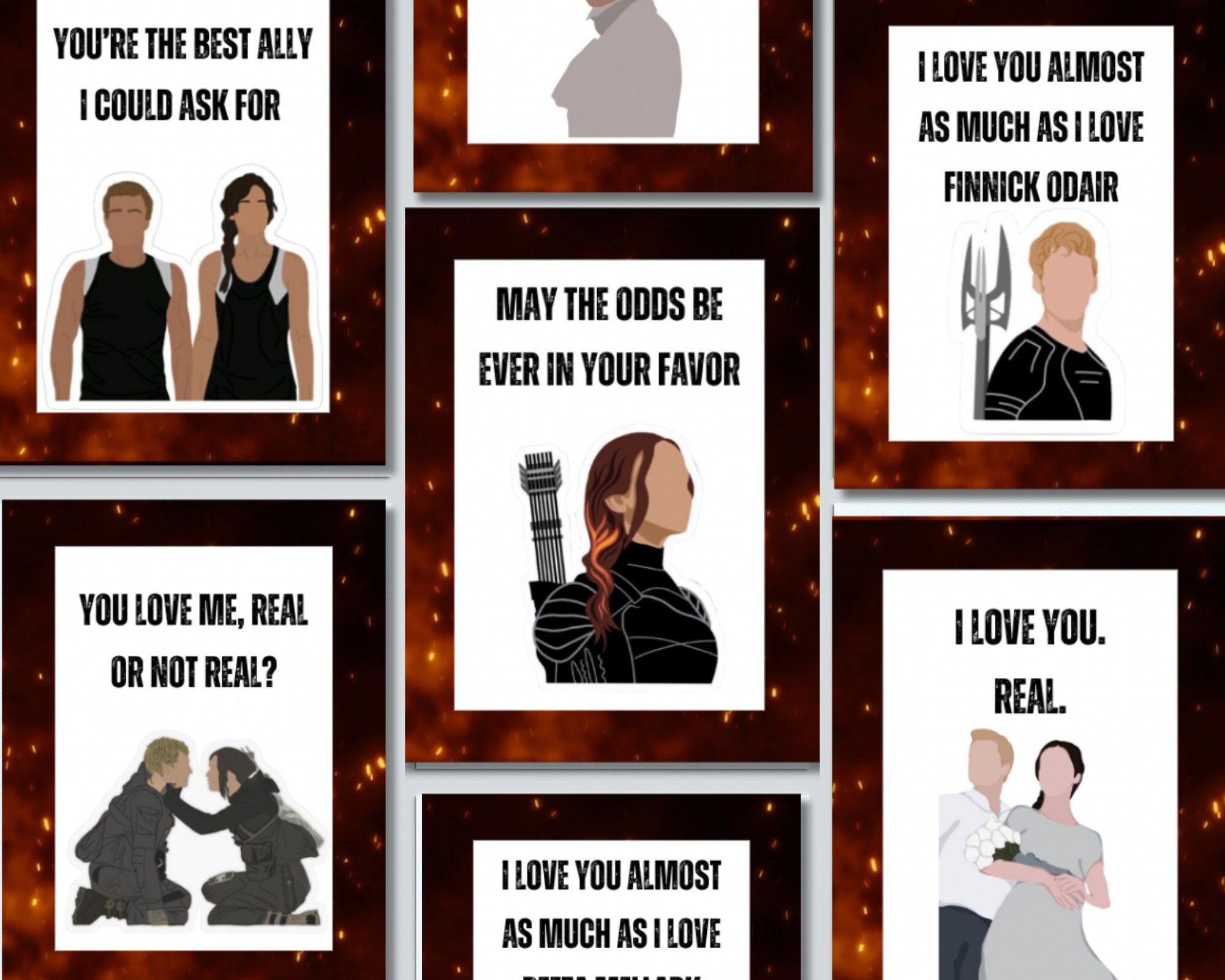 6 Hunger Games Movie Instant Download Printable Valentines Day Cards ...