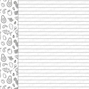6 Unique Downloadable Food Note Taking Pages Featuring Coloring Page ...