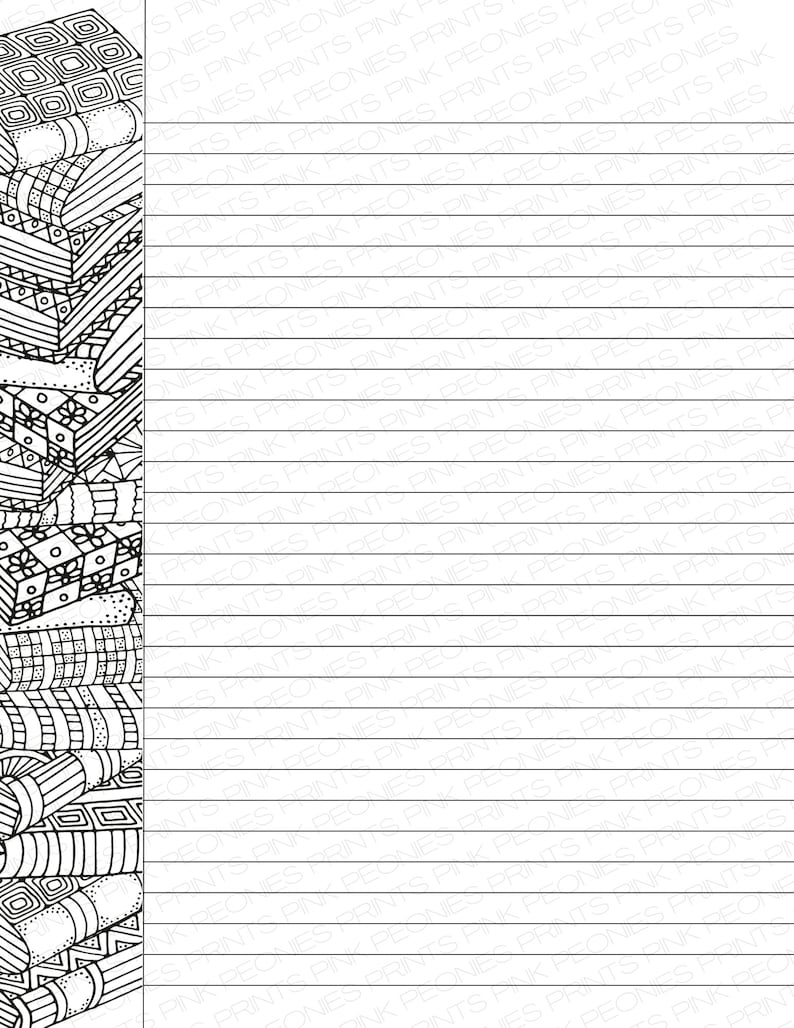 6 Unique Downloadable Books Note Taking Pages Featuring Coloring Page ...