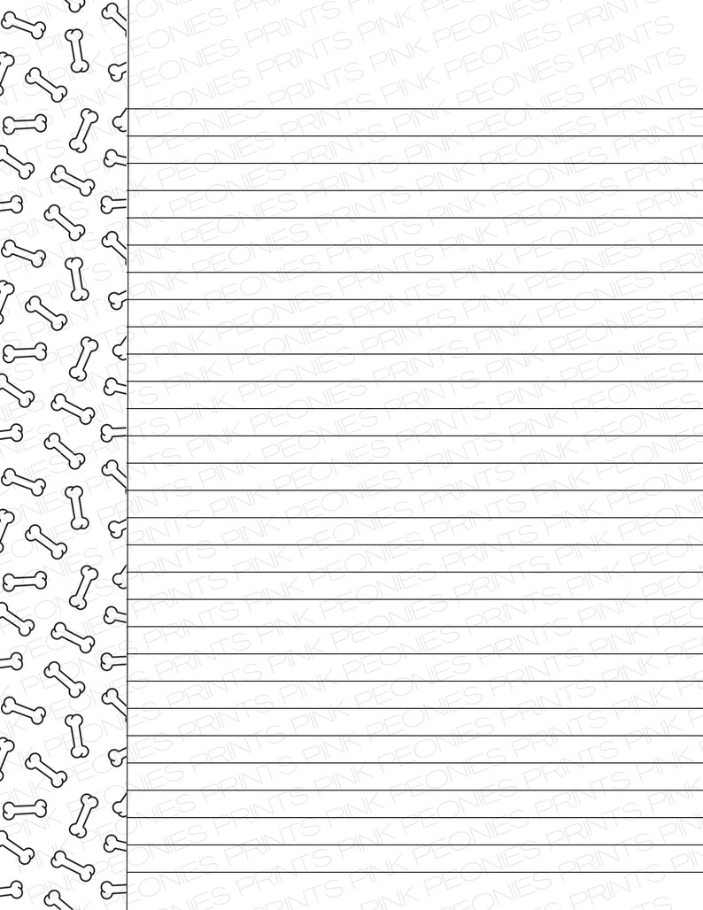 6 Unique Downloadable Dog Note Taking Pages Featuring Coloring Page ...