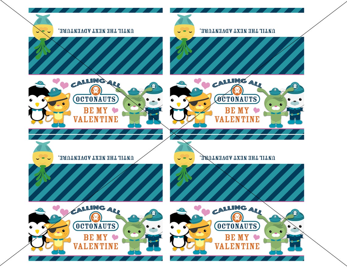 Octonauts Instant Download Printable Valentines Day Cards, Treat Bag ...