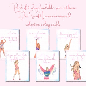 6 Taylor Swift Lover Era/album Instant Download Printable Valentines ...
