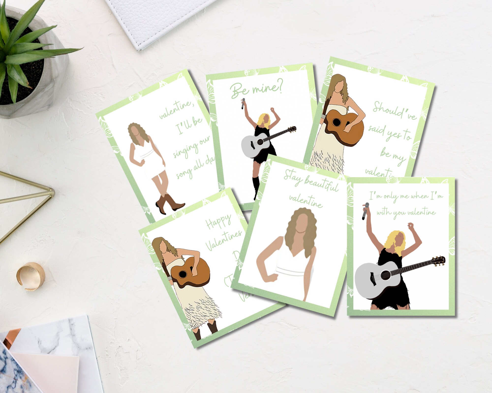 6 Taylor Swift Debut Era/album Instant Download Printable Valentines ...