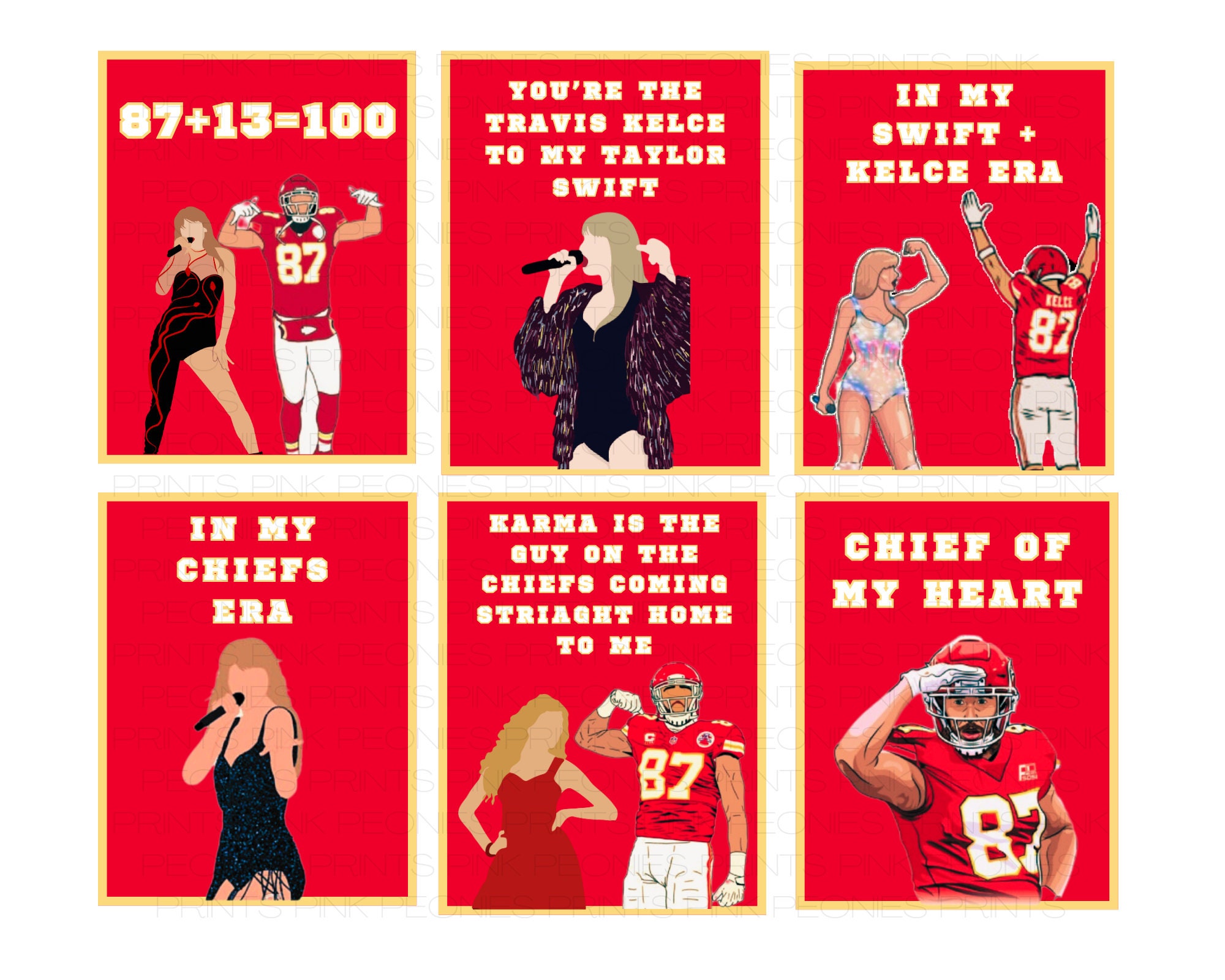 6 Taylor Swift Travis Kelce Instant Download Printable Valentines Day ...