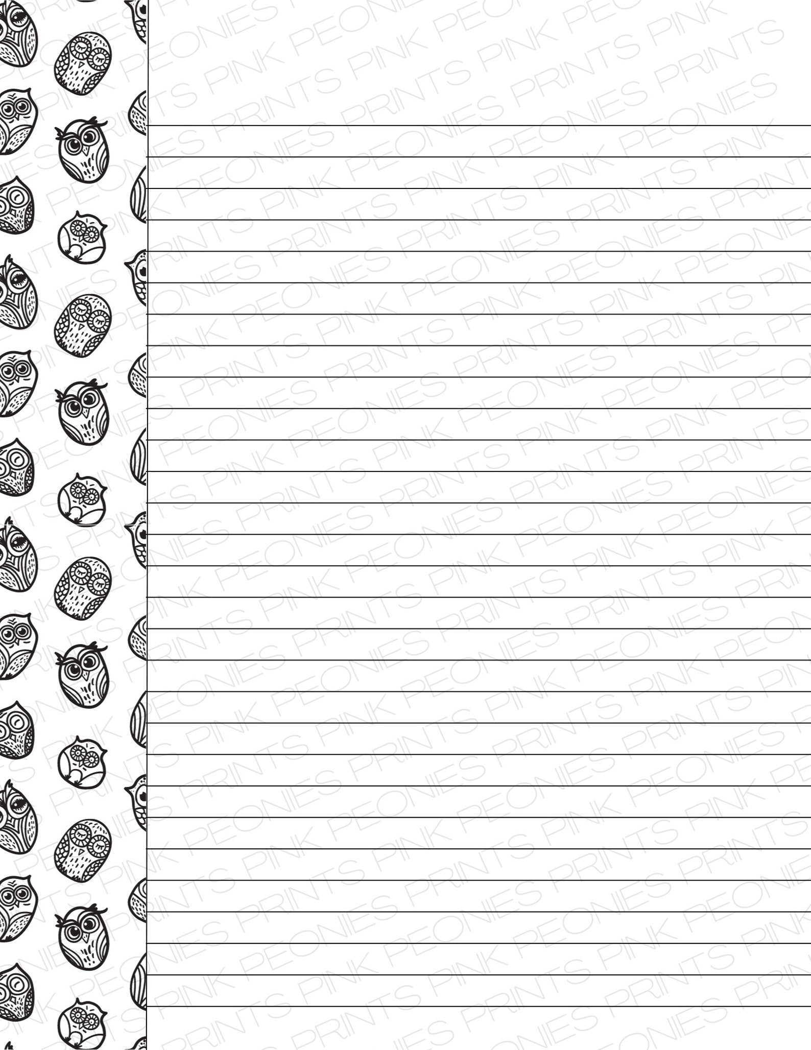 6 Unique Downloadable Woodland Note Taking Pages Featuring Coloring ...