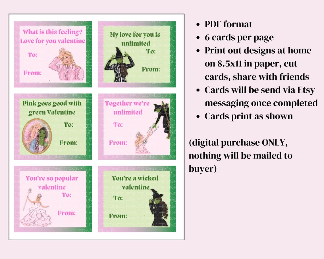 Musical, Witches, Elphaba, Glinda, Pink, Green Instant Download ...