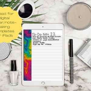 6 Unique Downloadable Food Note Taking Pages Featuring Coloring Page ...