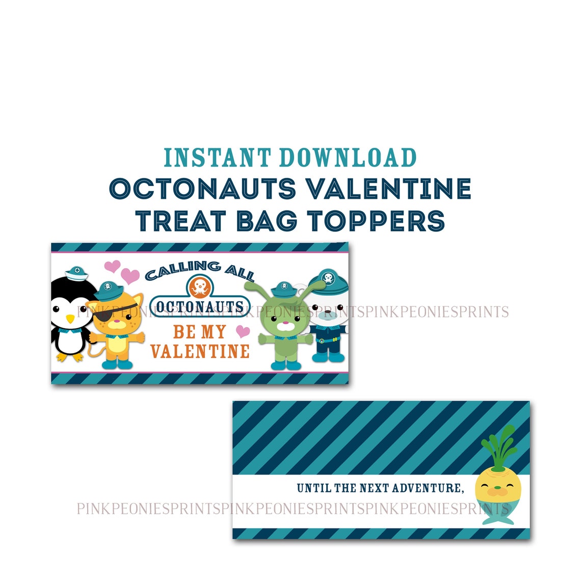Octonauts Instant Download Printable Valentines Day Cards, Treat Bag ...