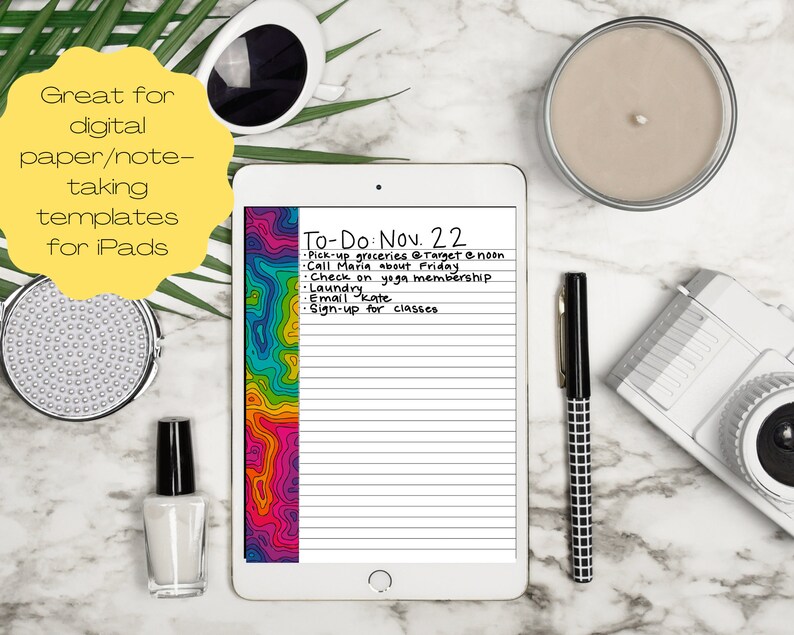 6 Unique Downloadable Note Taking Pages Featuring Coloring Page Margins ...