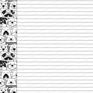 6 Unique Downloadable Dog Note Taking Pages Featuring Coloring Page ...