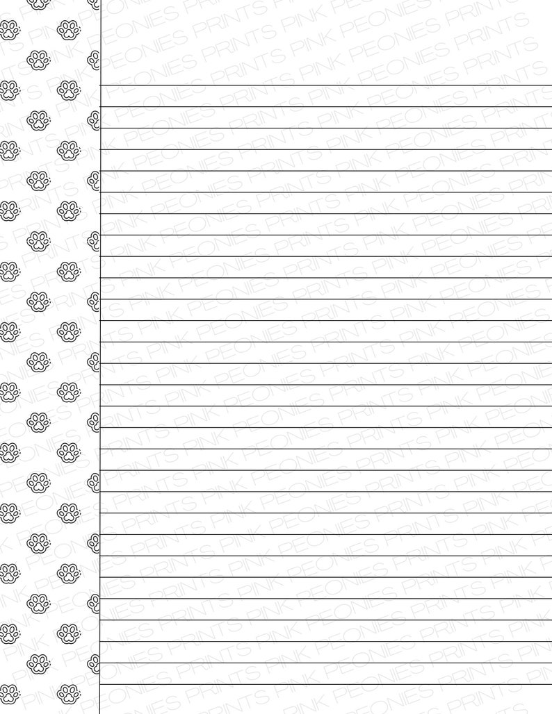 6 Unique Downloadable Dog Note Taking Pages Featuring Coloring Page ...