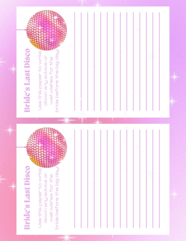 Disco Theme Bridal Shower Games Instant Download, Ready to Print ...
