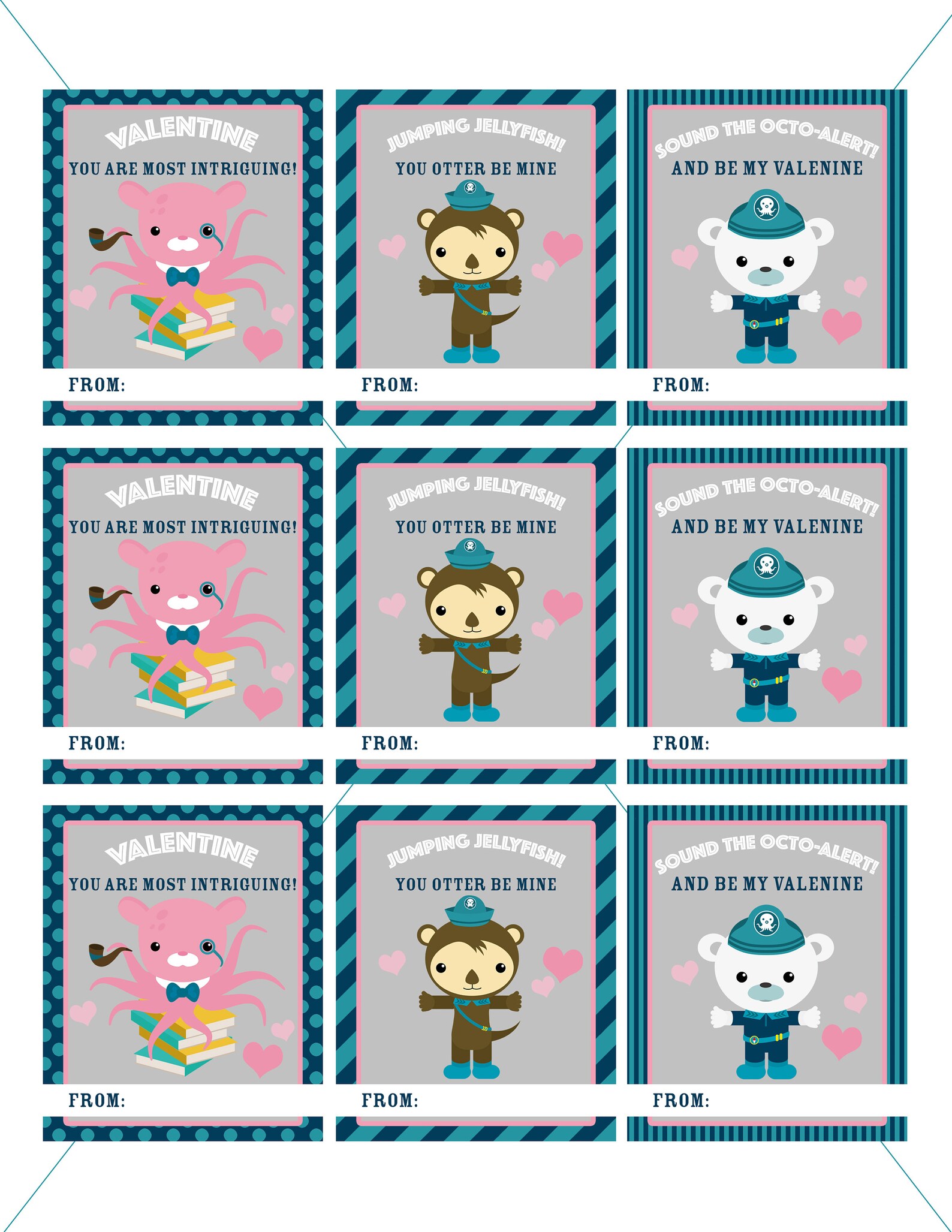 Octonauts Instant Download Printable Valentines Day Cards, Kids ...