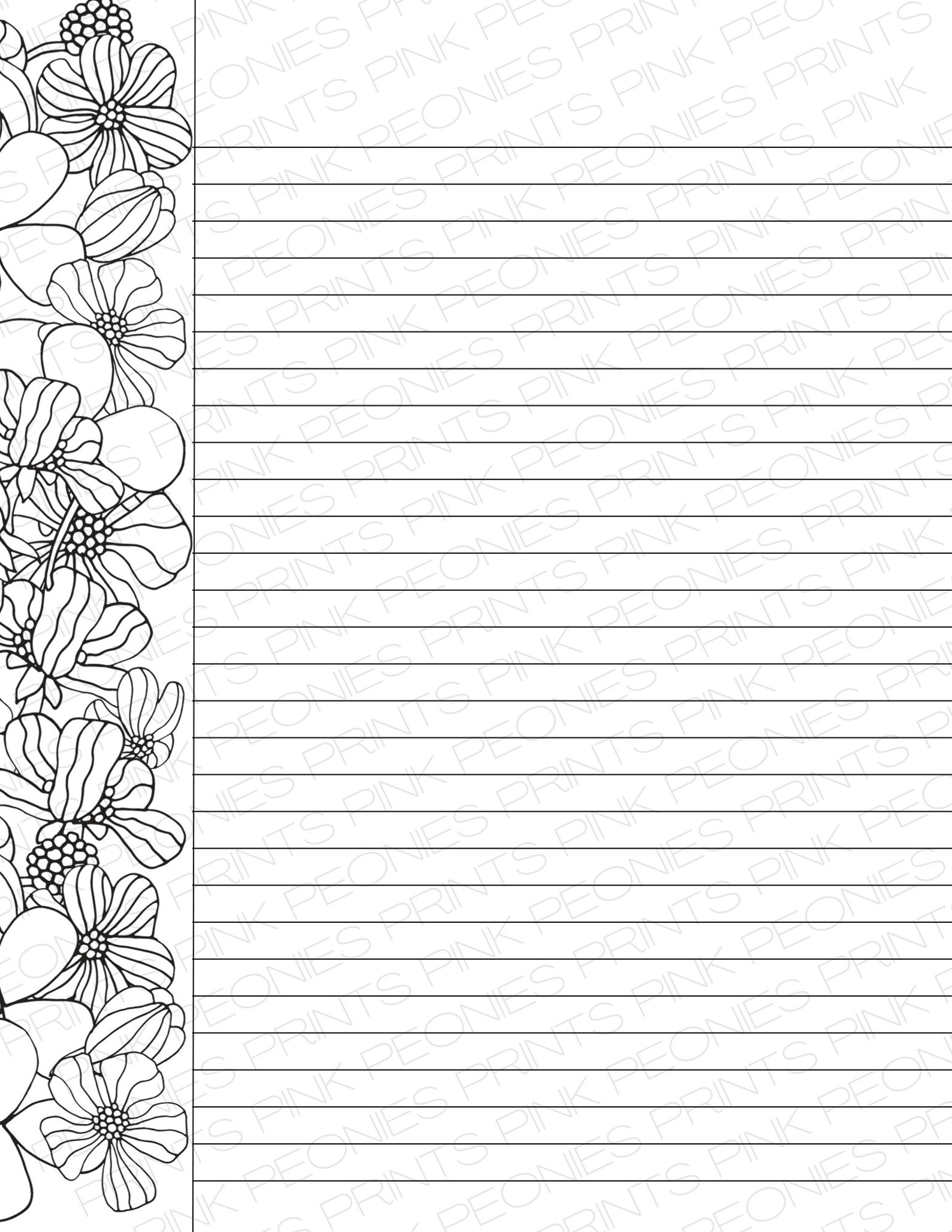 6 Unique Downloadable Note Taking Pages Featuring Coloring Page Margins ...