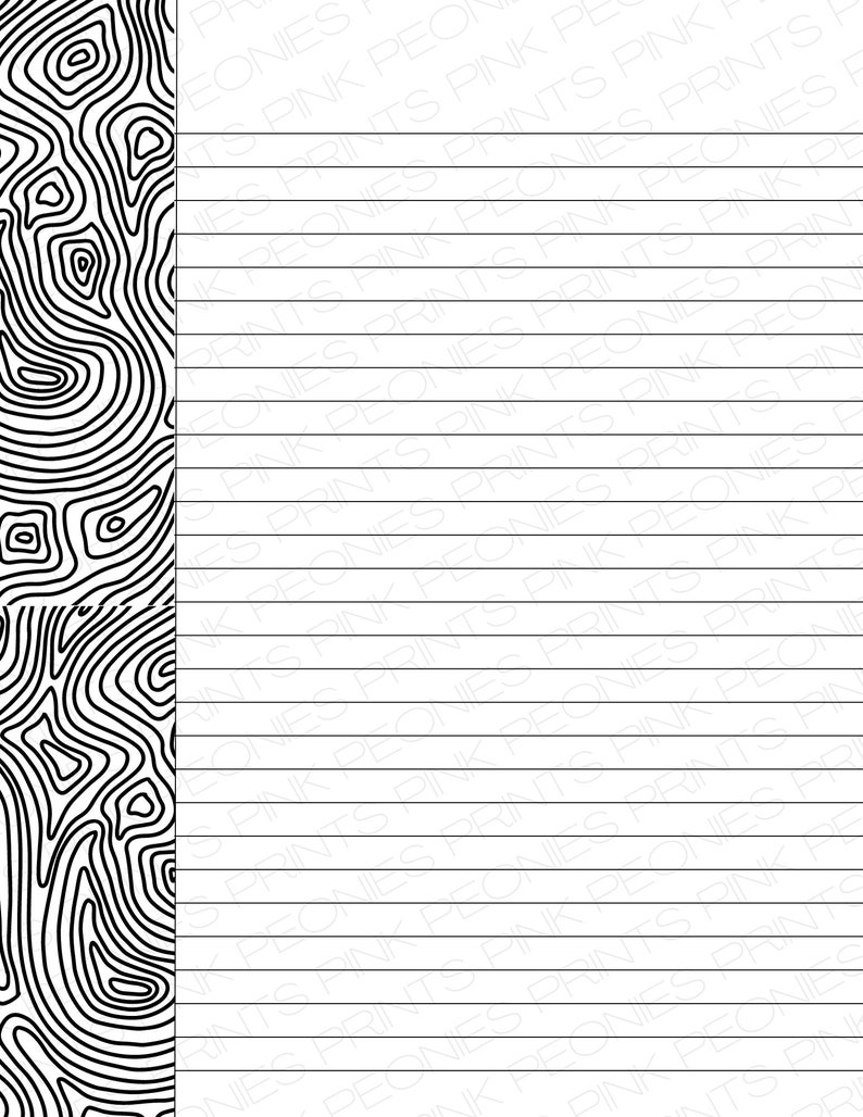 6 Unique Downloadable Note Taking Pages Featuring Coloring Page Margins ...
