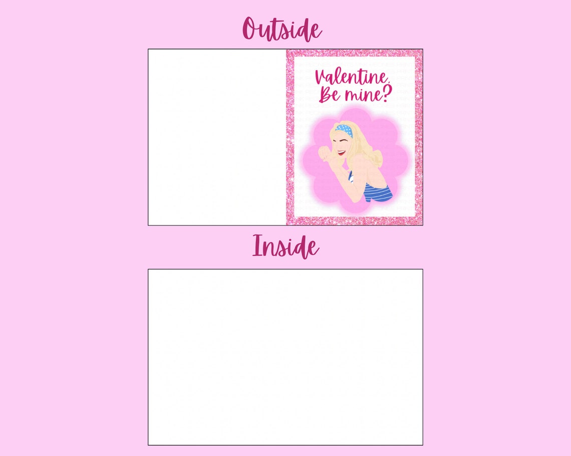 8 Pink Movie Instant Download Printable Valentines Day Cards, Kids ...