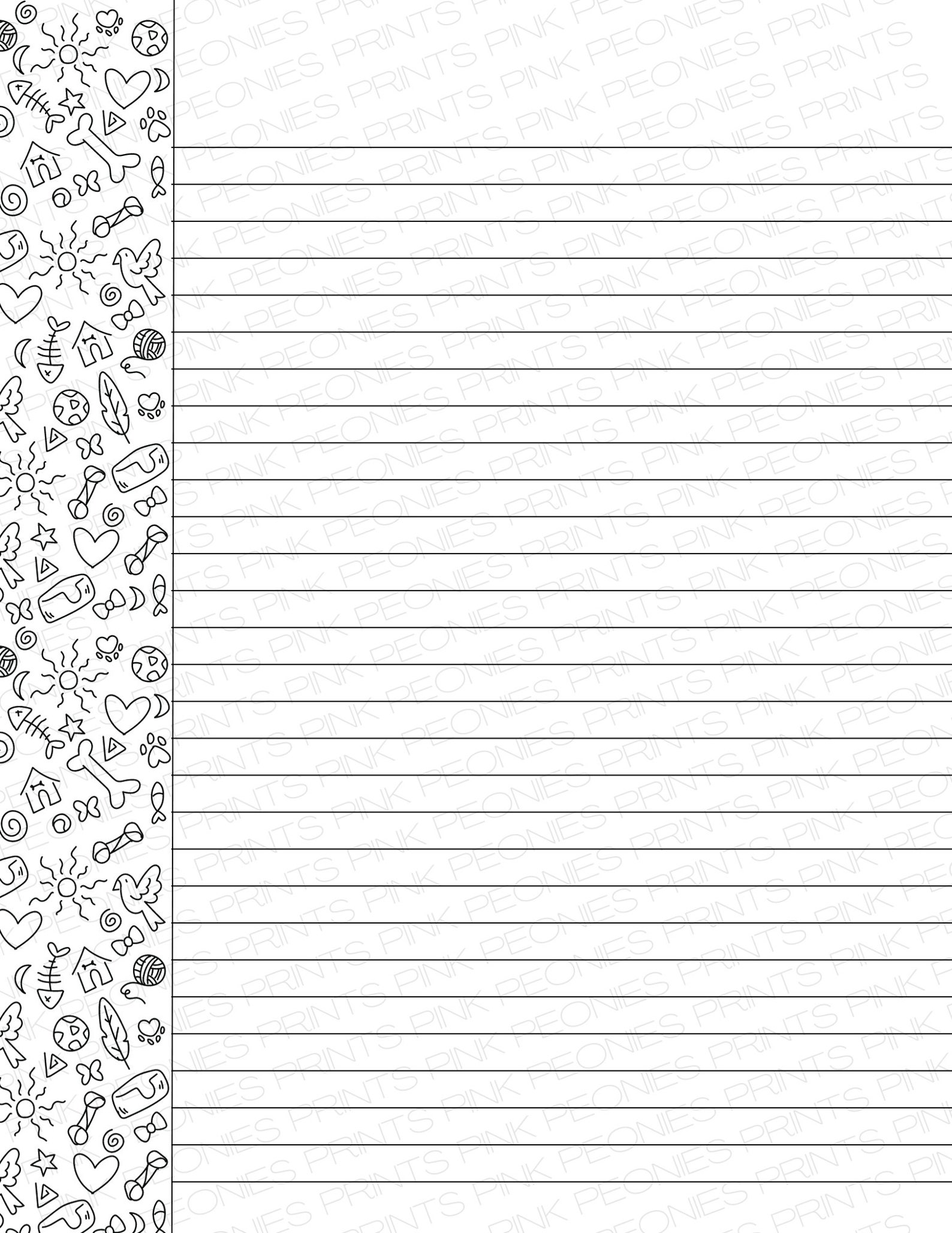 6 Unique Downloadable Dog Note Taking Pages Featuring Coloring - Etsy