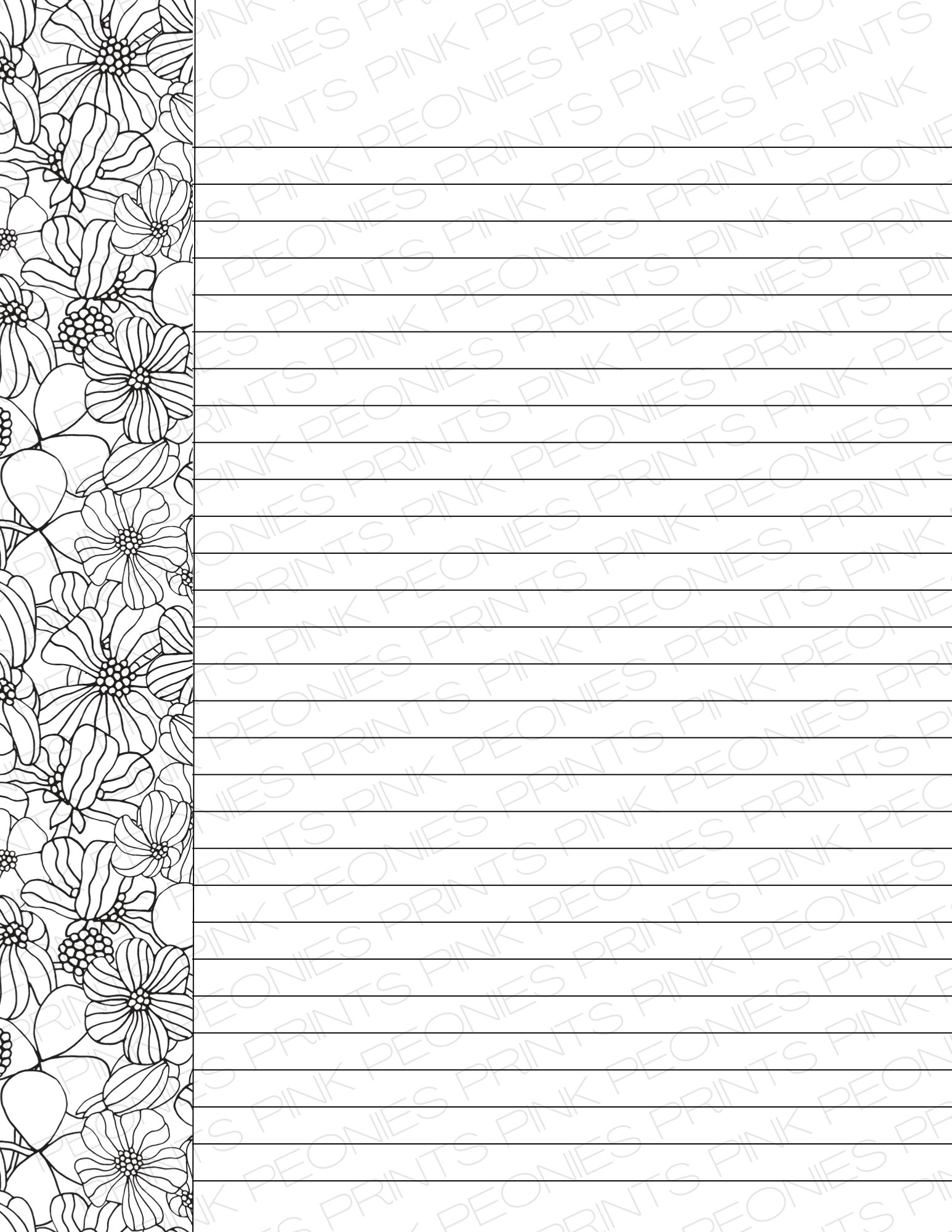 6 Unique Downloadable Note Taking Pages Featuring Coloring Page Margins ...