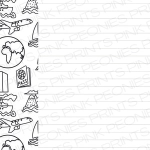 6 Unique Downloadable Note Taking Pages Featuring Travel Coloring Page ...