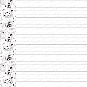 6 Unique Downloadable Dog Note Taking Pages Featuring Coloring Page ...