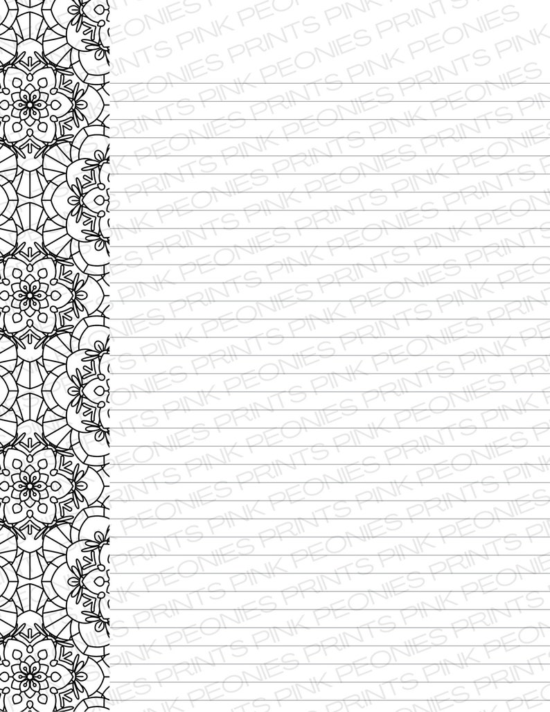 6 Unique Downloadable Note Taking Pages Featuring Floral Coloring Page ...