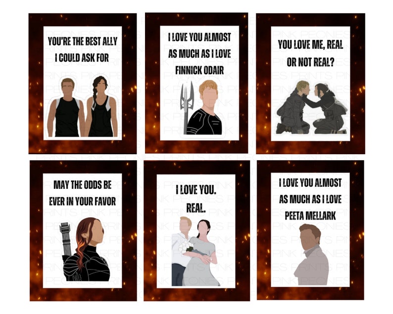 6 Hunger Games Movie Instant Download Printable Valentines Day Cards ...
