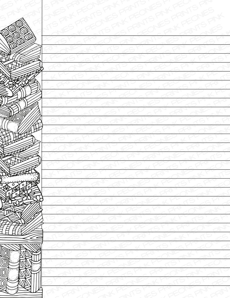 6 Unique Downloadable Books Note Taking Pages Featuring Coloring Page ...