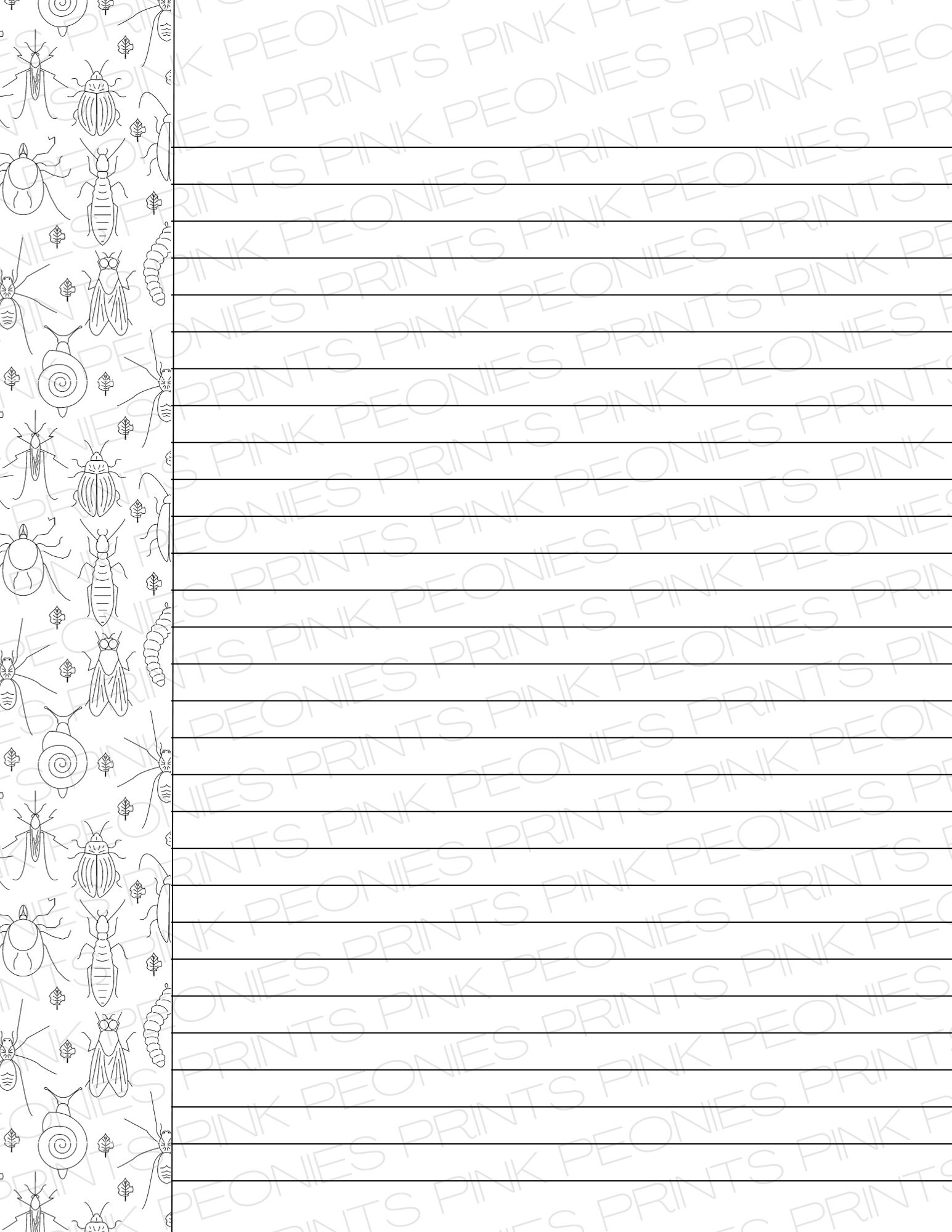 6 Unique Downloadable Bug Note Taking Pages Featuring Coloring Page ...