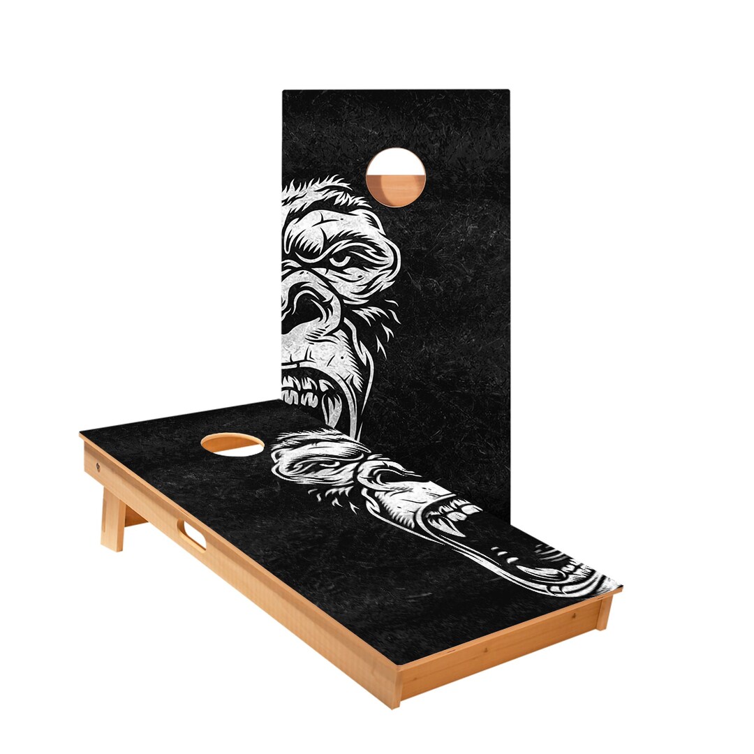 Black and White Gorilla Cornhole Boards - ACA Star Series - Official ...