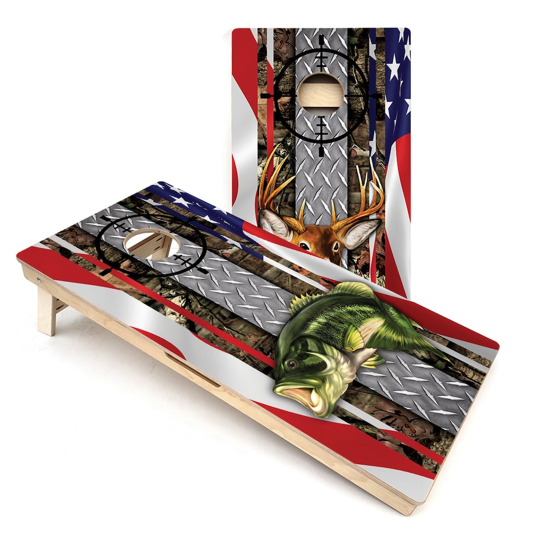 Scope Deer & Bass Cornhole Boards - Official Regulation Size Cornhole ...