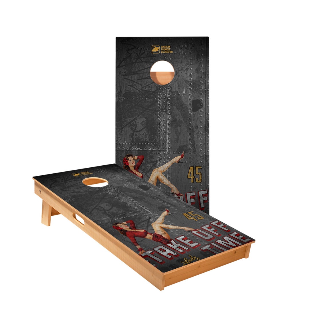 Take off Time Cornhole Boards - ACA Star Series - Official Regulation Size Cornhole Set ...