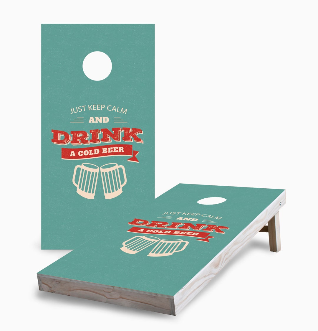 Drink Cold Beer 2x4 Cornhole Set - Outdoor Lawn Game - Perfect for ...