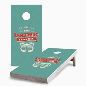Drink Cold Beer 2x4 Cornhole Set - Outdoor Lawn Game - Perfect for ...