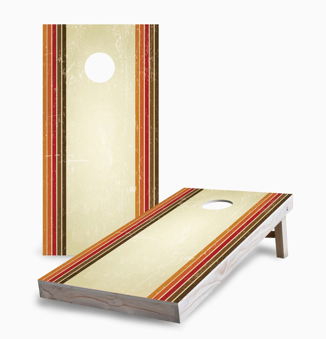 Retro Cornhole Boards, Earth Tone Stripes (2x4 Size, 8 Bags) - Etsy