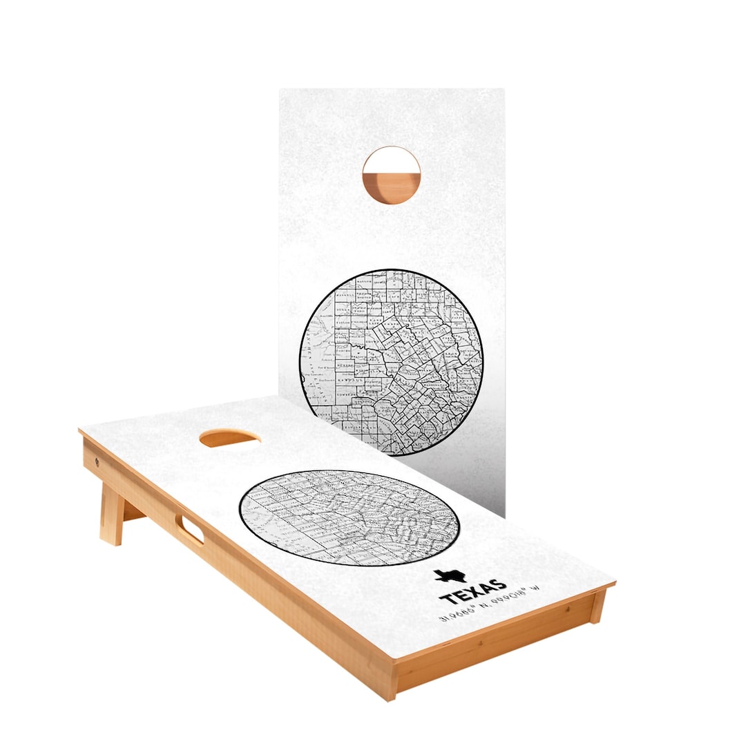 Texas Cornhole Boards, State Map Design (official Size, Foldable Legs ...