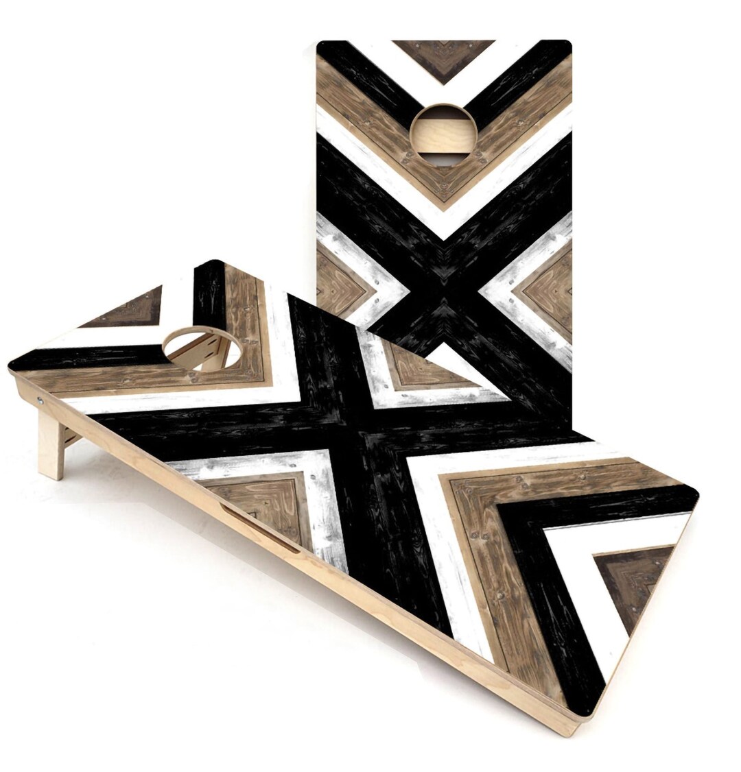 Cornhole Boards Set: X Pattern Design - Foldable, Durable Play - Etsy