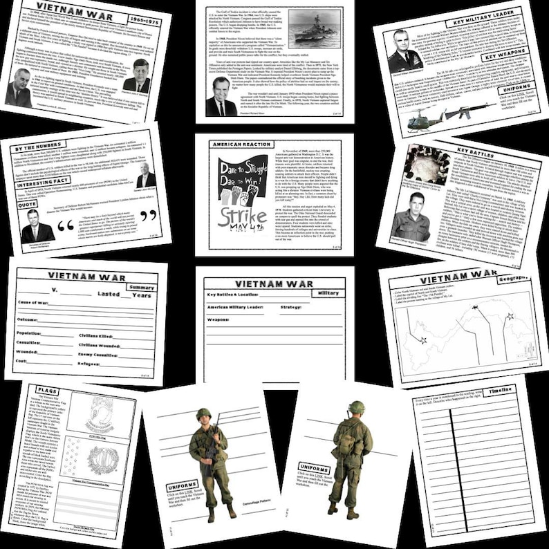 Vietnam War History Homeschooling Unit Study | 19 Pages - Etsy