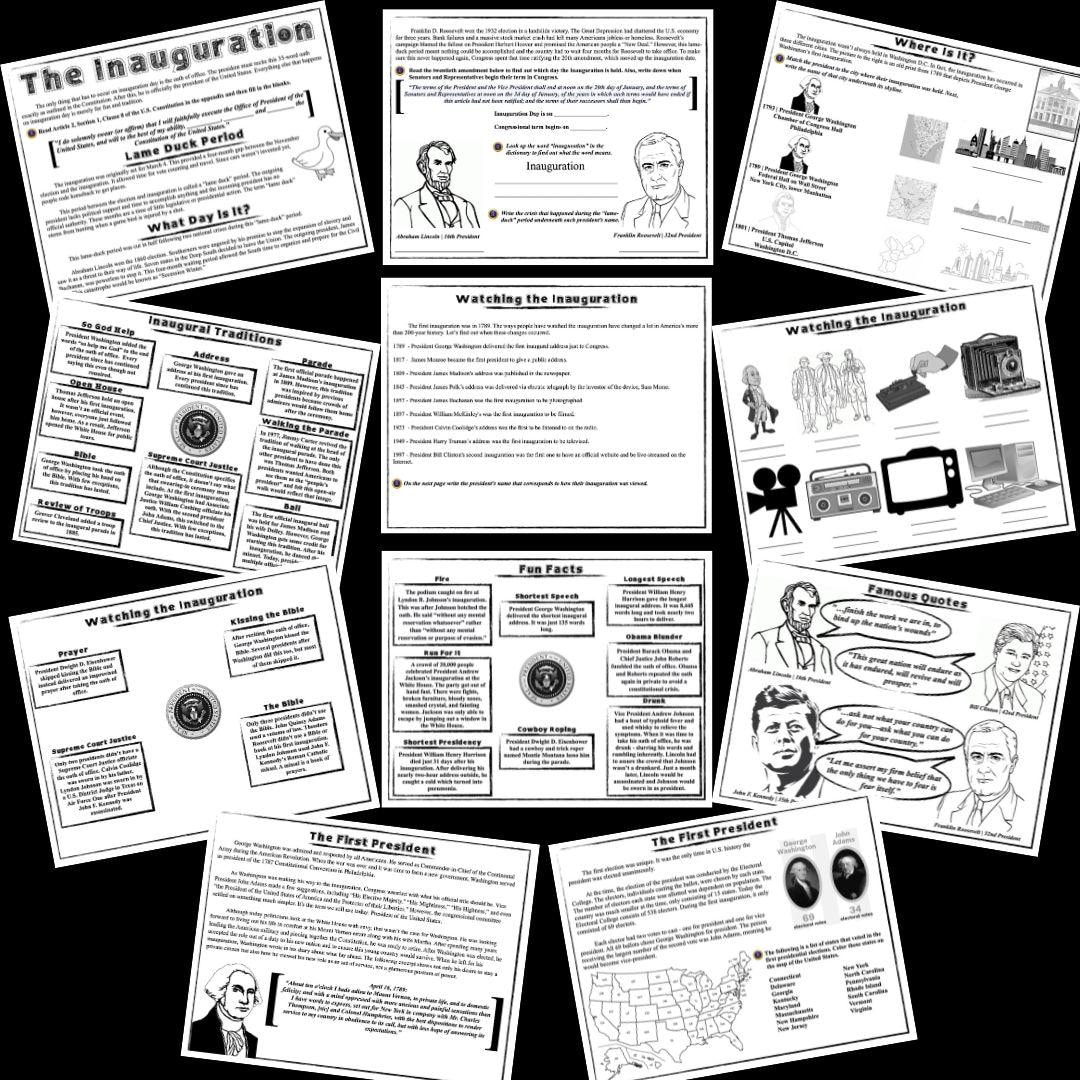 Inauguration Homeschooling Unit Study | American History, Presidents ...