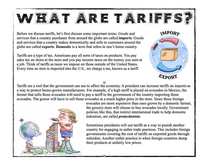 What Are Tariffs? Homeschooling Unit Study 20 Pages - Etsy
