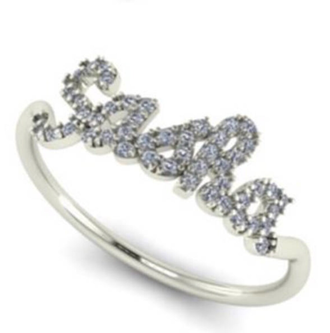 Custom NAME Diamond Ring - Etsy