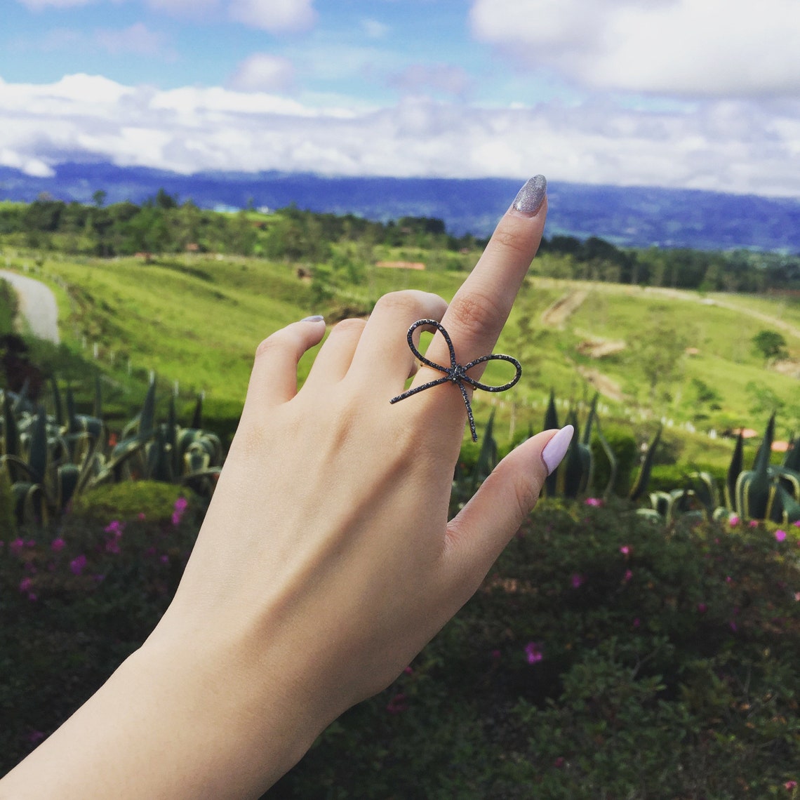 Diamond Big Ribbon Ring | Etsy