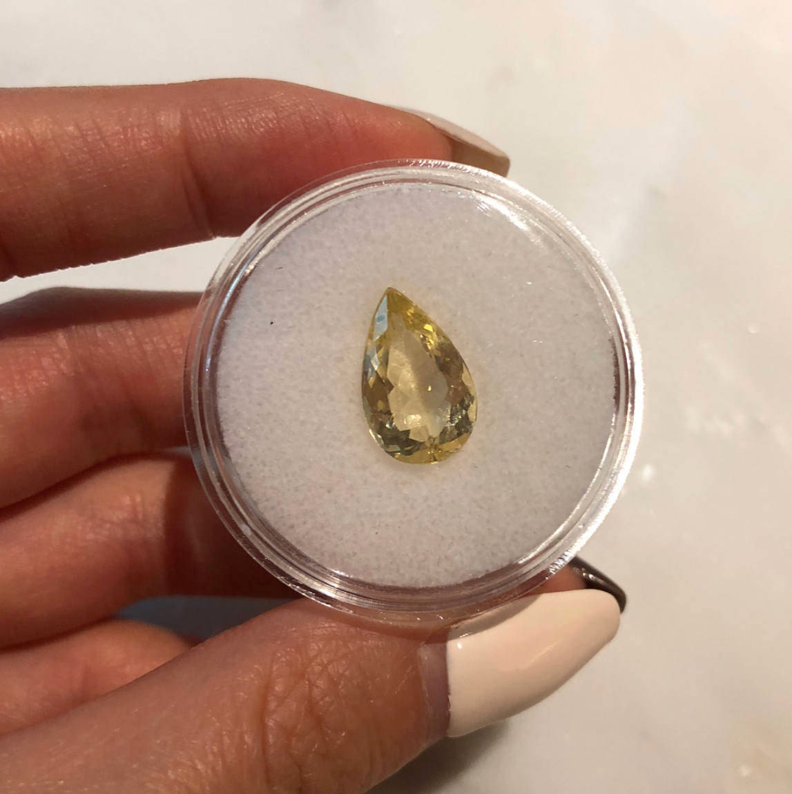 Pear Shape Yellow Stone Diamond Pave Ring / Luxury Jewelry / Engagement ...