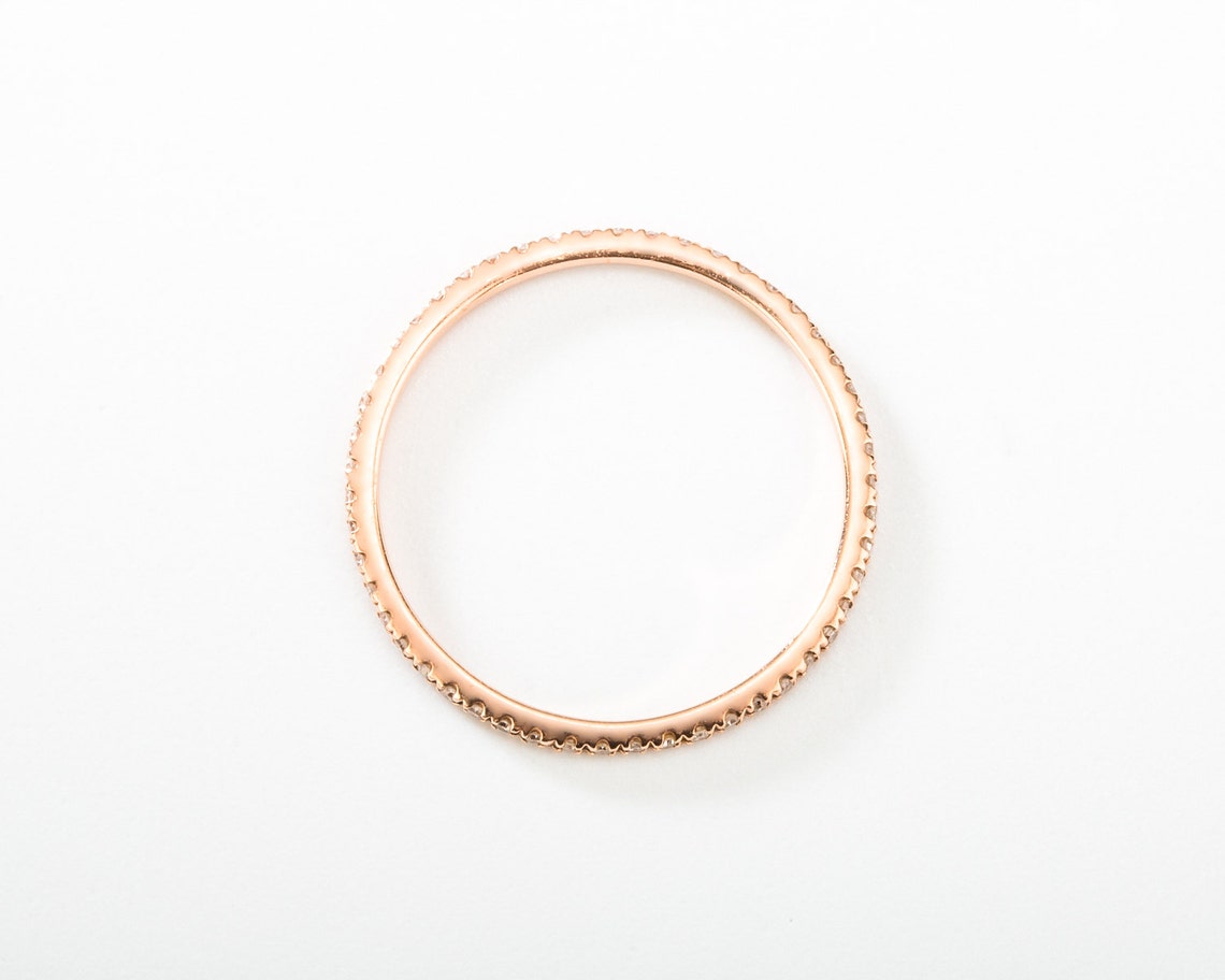 Rose Gold Stackable Diamond Ring wedding Band - Etsy