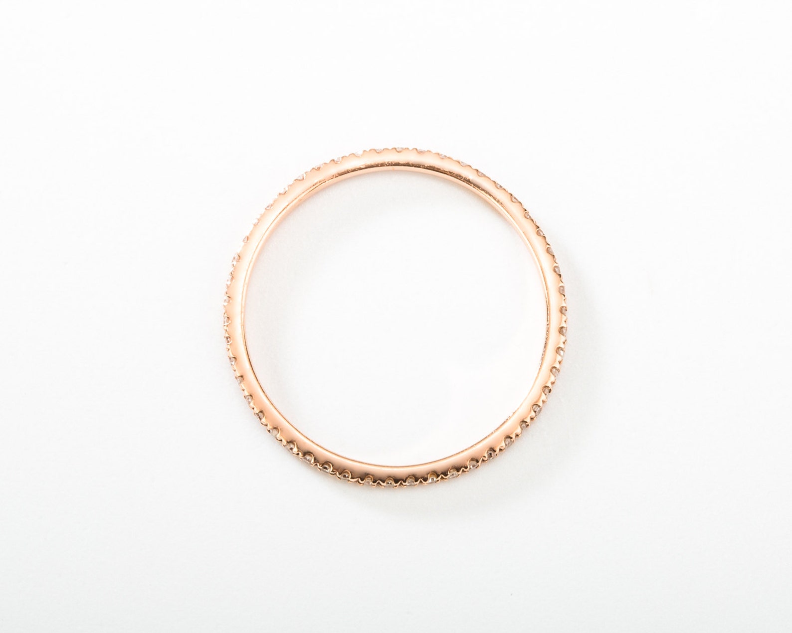 Rose Gold Stackable Diamond Ring wedding Band - Etsy