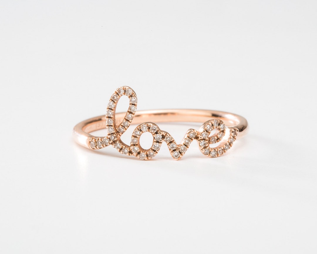 Diamond Love Ring - Etsy