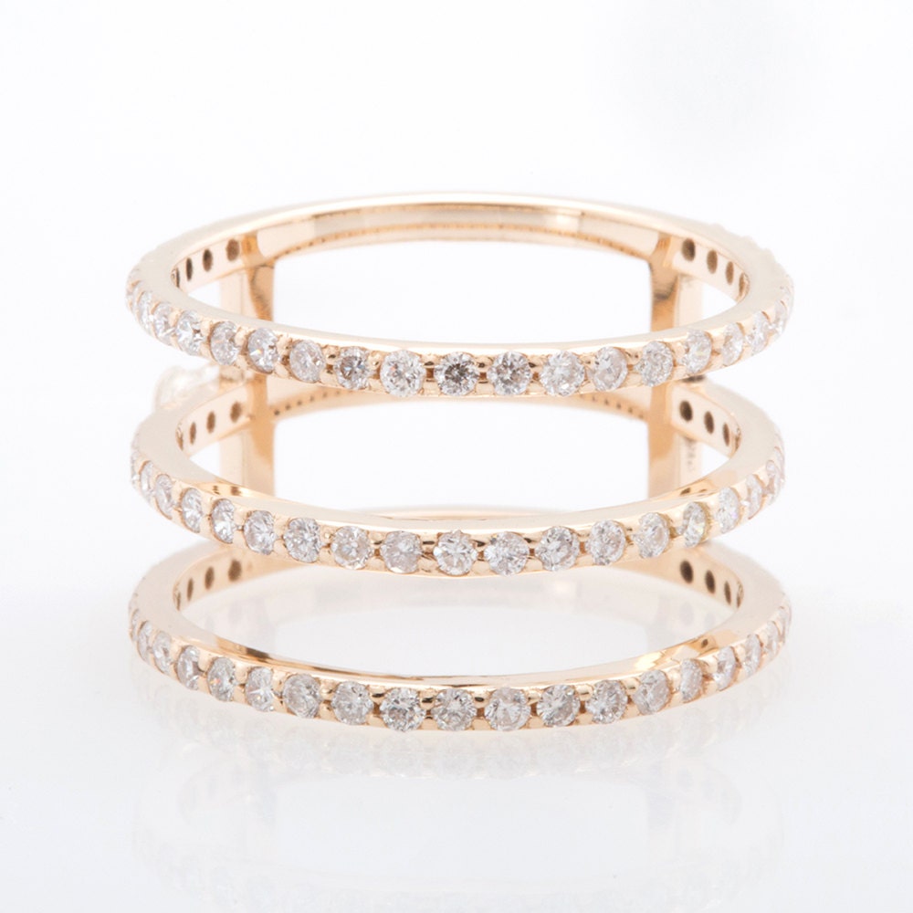 Three Tier Diamond Ring - Etsy