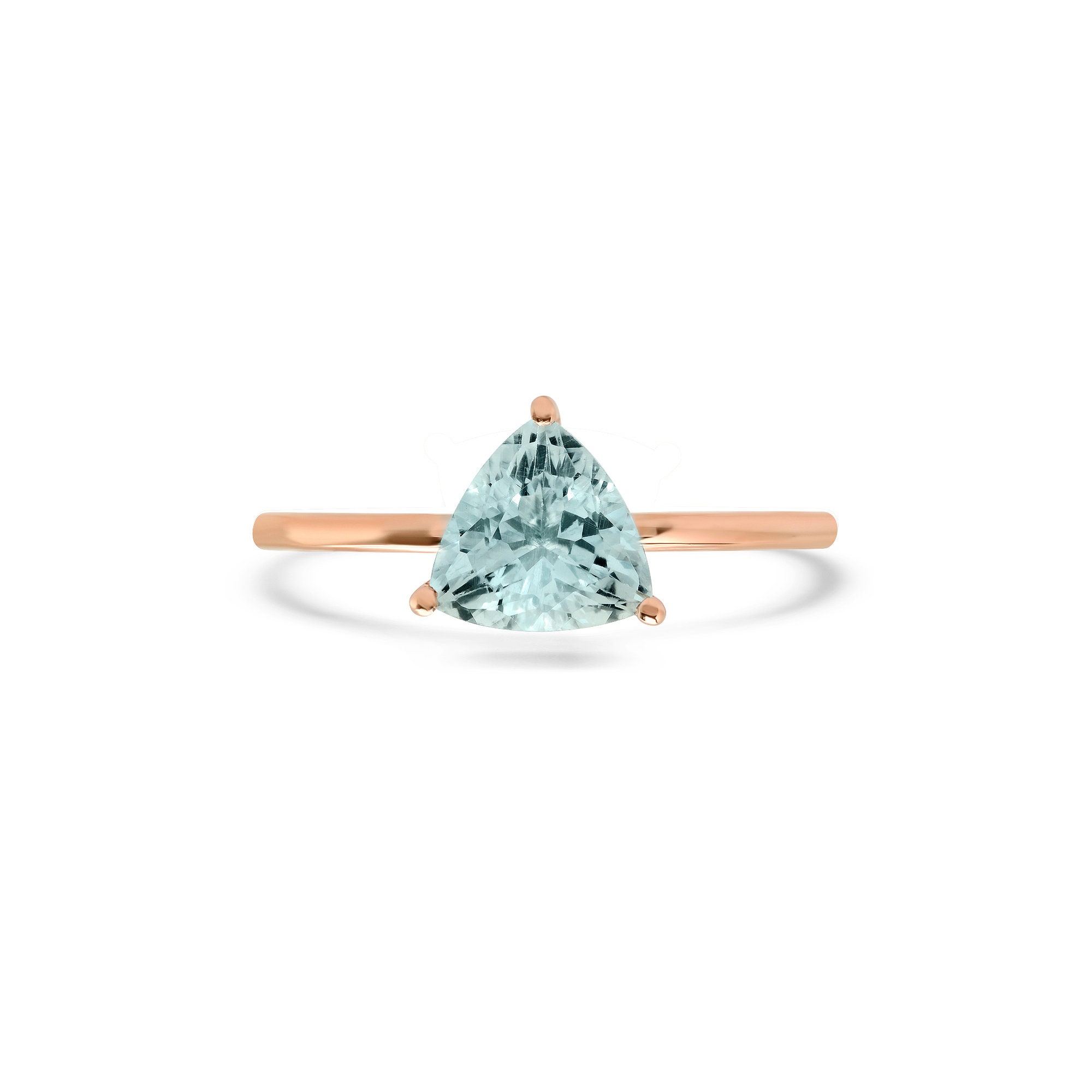 Trillion Aquamarine Ring 1 Ct. Gift for Her Baby Shower Gift Bridesmaids Gift Promise Ring Self love Ring March Birthstone Ring Etsy