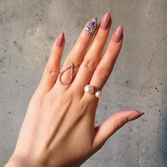 Fresh Water Pearl Ring With Diamonds Side Ring - Etsy